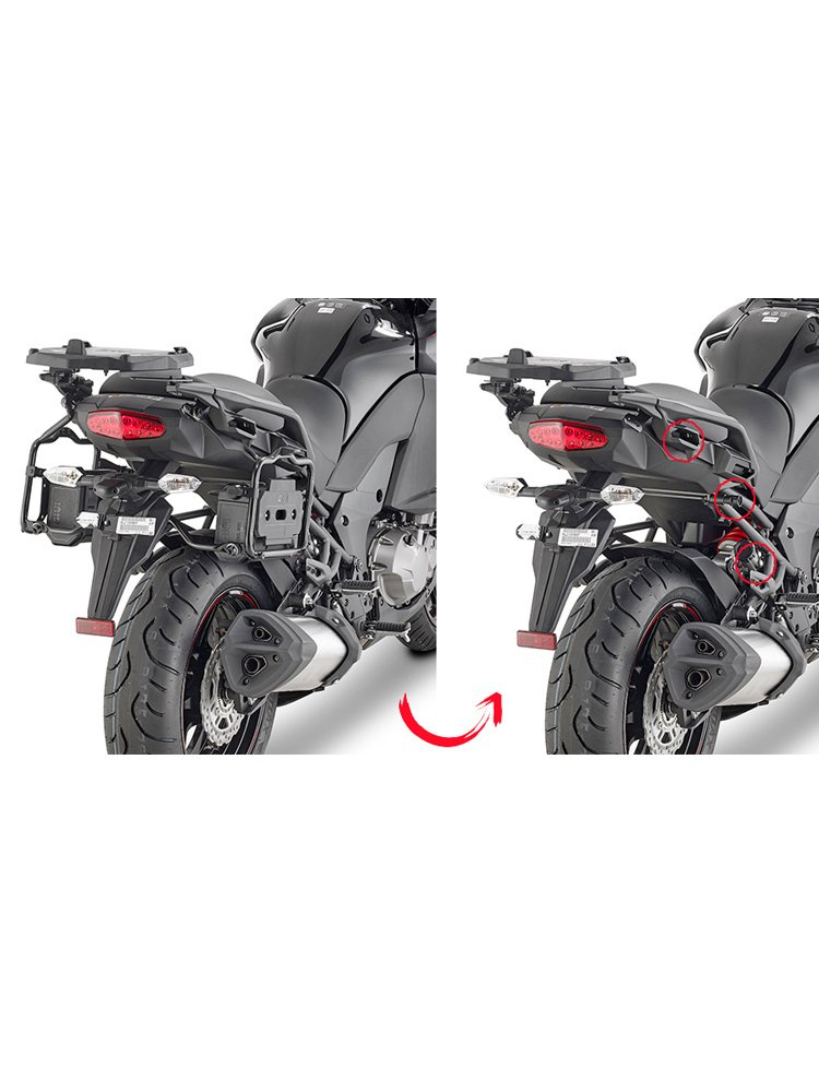 Stelaż GIVI z możliwością szybkiego demontażu pod kufry boczne Monokey®, Retro fit Kawasaki ...